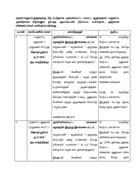 Dcpu Chennai Protection Officer Social Worker Posts Notification And Application Form Pdf