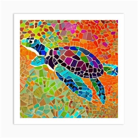 Mosaic Turtle Art Print By Aler2007 Fy