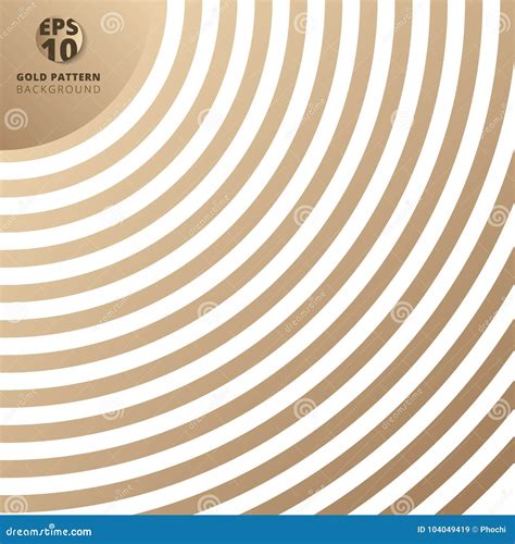 Abstract Curve Line Pattern Gold Color On White Background Stock Vector Illustration Of