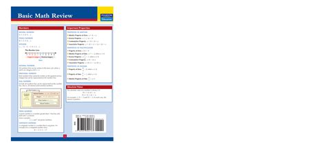 Basic Math Review Card Gaat Over Je Haren Basic Math Review Numbers