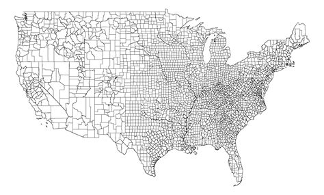 Us County Map Blank