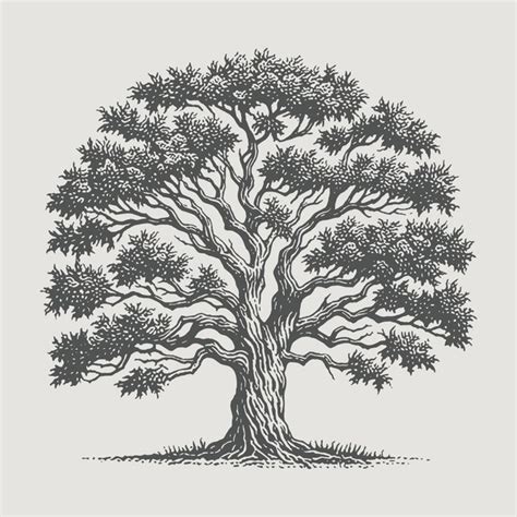 Oak Tree Clip Art Black And White