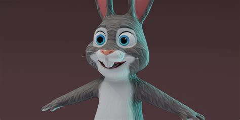 Cartoon Animated Rabbit With Props 3d Model Superhive Formerly