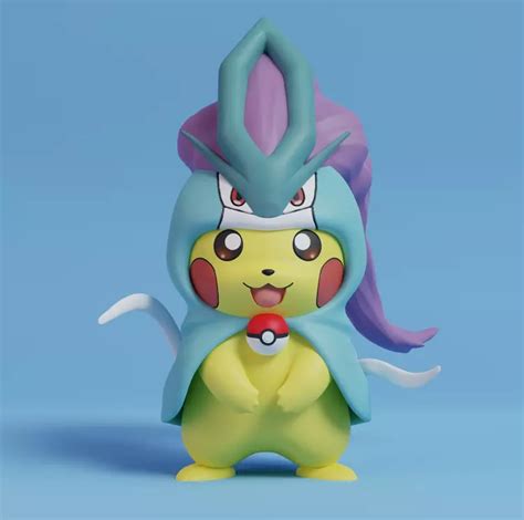 Pikachu Cosplay Suicune 3d Print Model