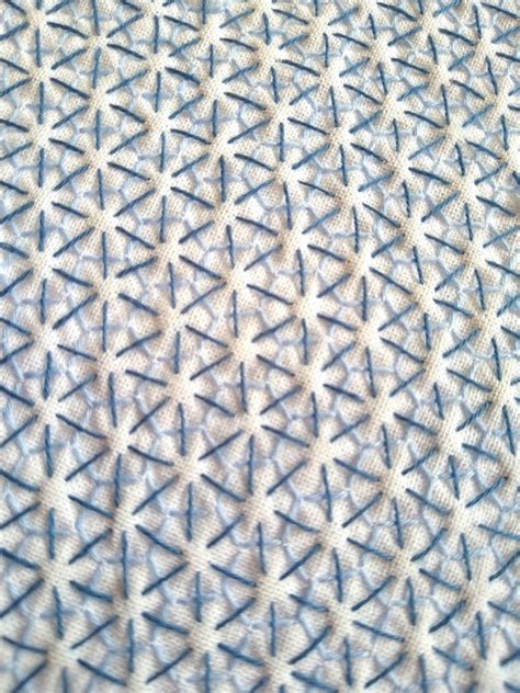 涼し気な麻の葉の花 私の刺し子時間 紙刺繍 刺し子 ステッチ