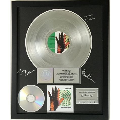 Genesis Invisible Touch Riaa 6x Multi Platinum Album Award Presented To