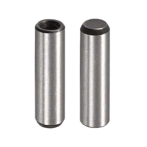 Uxcell M6 Internal Thread Dowel Pin 2pcs 10x35mm Chamfering Flat Carbon