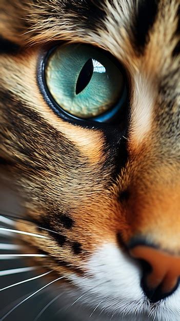 Premium Photo Close Up Cat Eyes Mobile Wallpaper