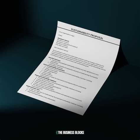 Sustainability Proposal Template Environmental Policy Green Business