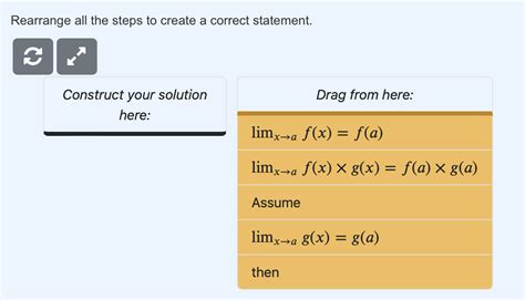 solved rearrange all the steps to create a correct