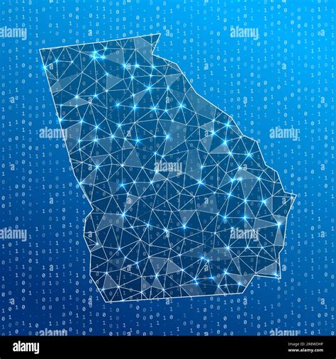 Network Map Of Georgia Us State Digital Connections Map Technology Internet Network