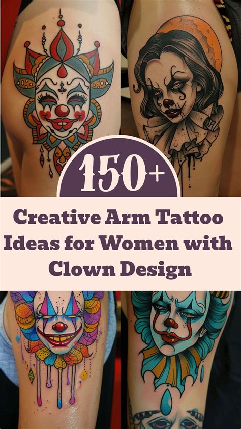 Creative Arm Tattoo Ideas For Women With Clown Design Clown Tattoo