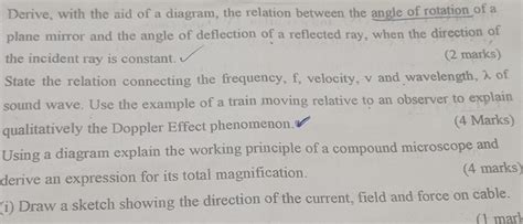 Solved Derive With The Aid Of A Diagram The Relation Between The