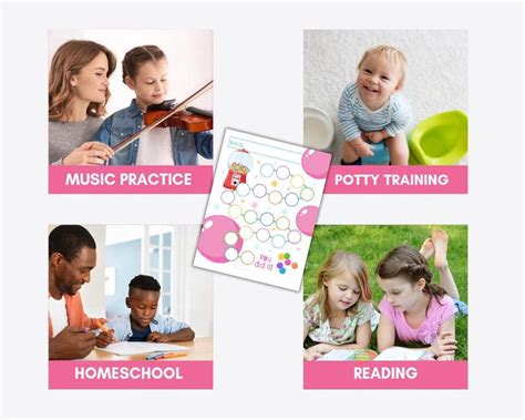 Bubble Gum Reward Chart Fun Behavior Tracker Pdf Etsy