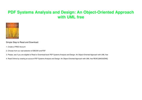 ppt pdf systems analysis and design an object oriented approach with