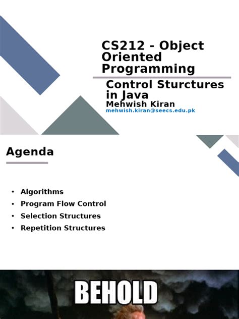 Cs212 Object Oriented Programming Week1 3 Pdf Control Flow