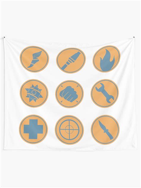 Tf2 Blu Class Symbols Tapestry For Sale By Callmejelli Redbubble