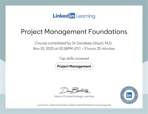 Dr Sandeep Goyal Md On Linkedin Certificate Of Completion