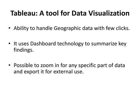 Dynamic Data Visualization With Tableau Pptx
