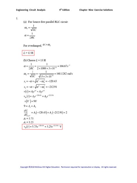 engineering circuit analysis 9th solutions ch 09 download free pdf electrical network