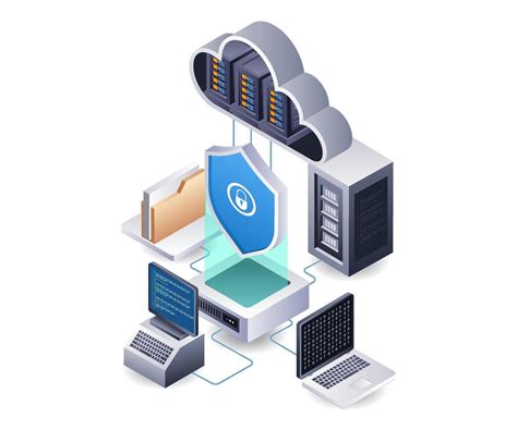 Cloud Server Security Data Center Technology Infographic 3d