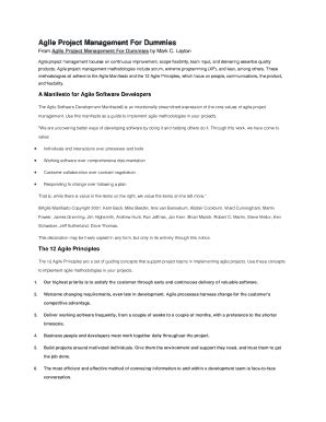 Fillable Online Agile Project Management For Dummies Fax Email Print PdfFiller