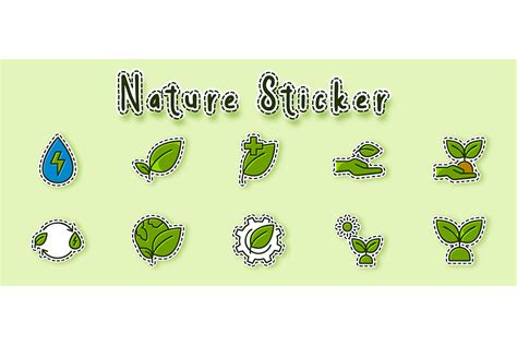 Nature Environment Colorful Sticker Graphic By Wangsinawang · Creative