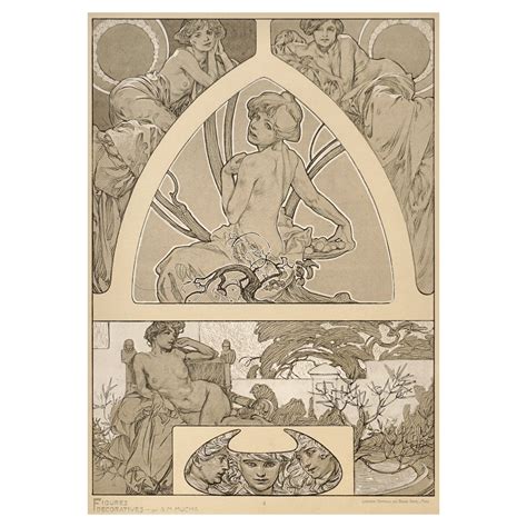 Alphonse Mucha Alphonse Mucha Figures Decoratives Plate 4 For Sale At