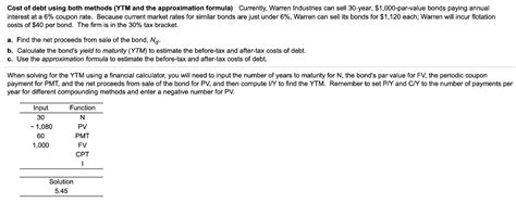 Solved I Can Find The Before Tax Ytm On The Financial