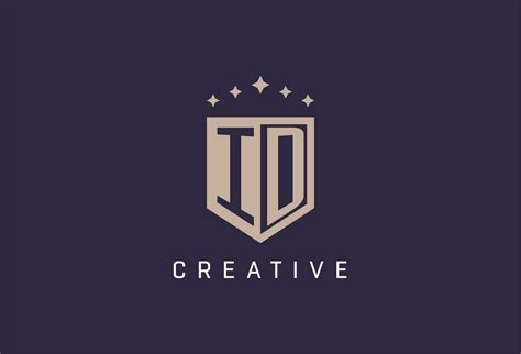 Id Initial Shield Logo Icon Geometric Style Design 24809963 Vector Art