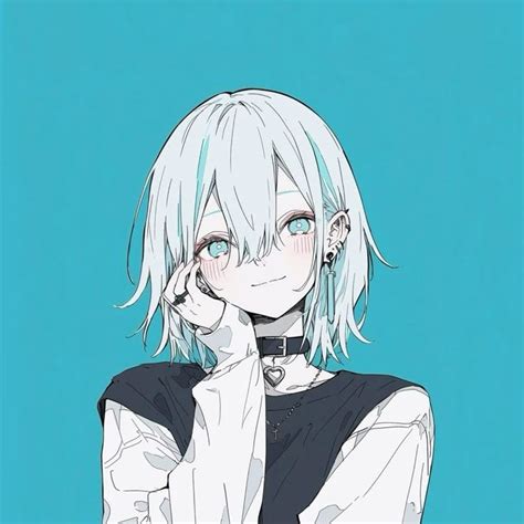Blue Green Anime Aesthetic Profile Picture Light Blue And White