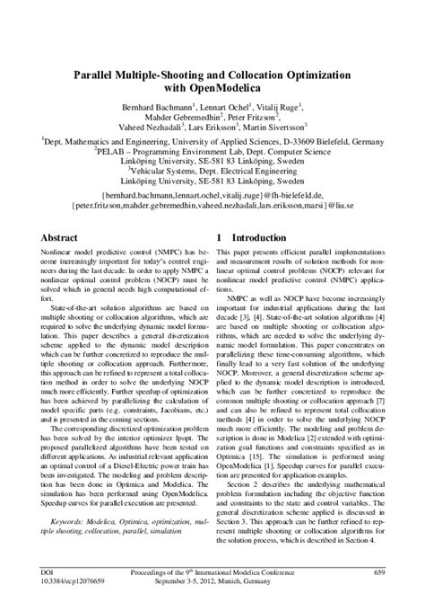 pdf parallel multiple shooting and collocation optimization with