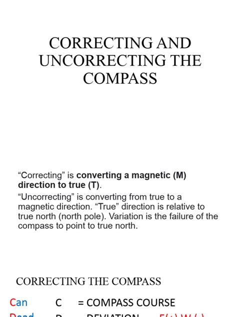 Correcting And Uncorrecting The Compass Pdf Compass Magnetism