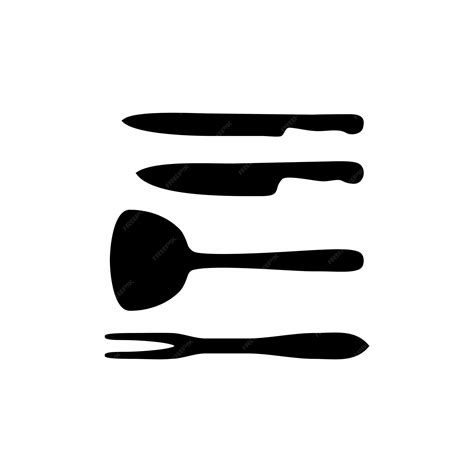 Premium Vector Knife Spatula Fork Kitchen Bbq Tools Design Vector