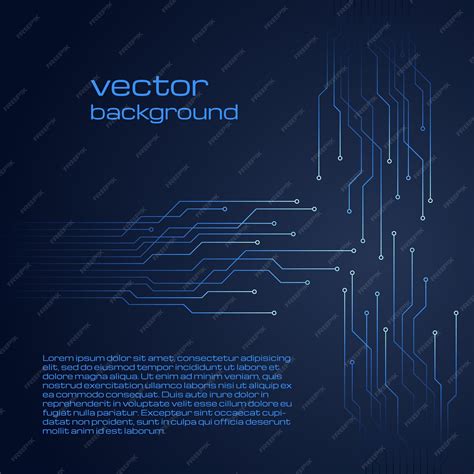 Premium Vector Abstract Technological Dark Blue Background With Elements Of The Microchip