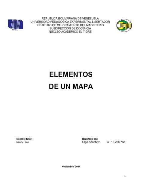 Elementos De Un Mapa Pdf Mapa Geografía