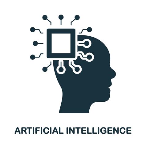 Ai In Human Brain Glyph Pictogram Artificial Intelligence Silhouette Icon Digital Technology