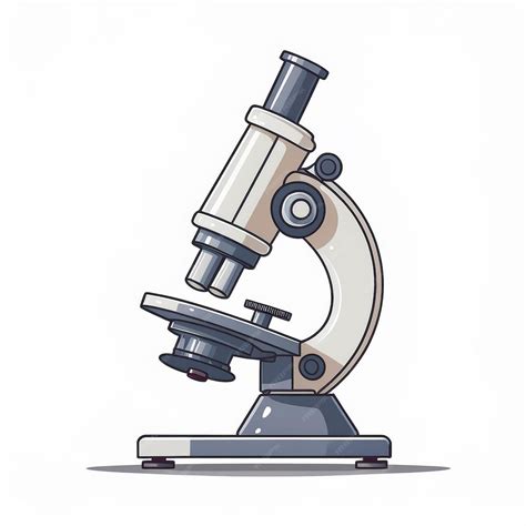 A Drawing Of A Microscope With A Black Outline Premium Ai Generated