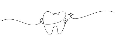 Dental Tooth Bright And Clean One Line Continuous 59176041 Vector Art