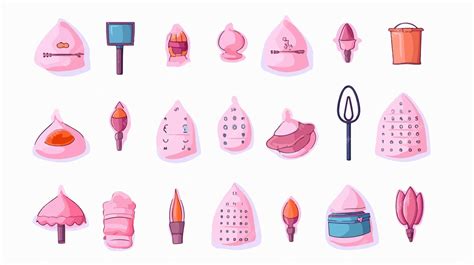 Contraception Methods Cartoon Icons Set With Calendar Premium Ai