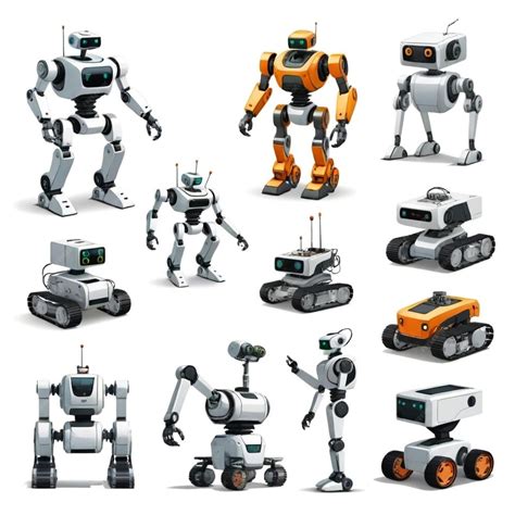 Premium Vector Robotics Vector Set White Background Isolated A High
