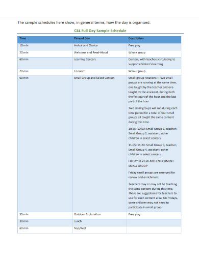 11 Free Printable Schedule Samples To Download