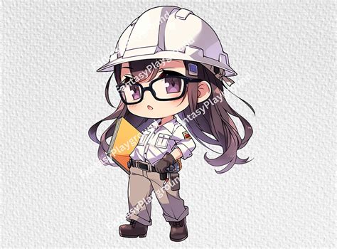 Chibi Contractor Clipart Bundle Cute And Intelligent Engineers 20