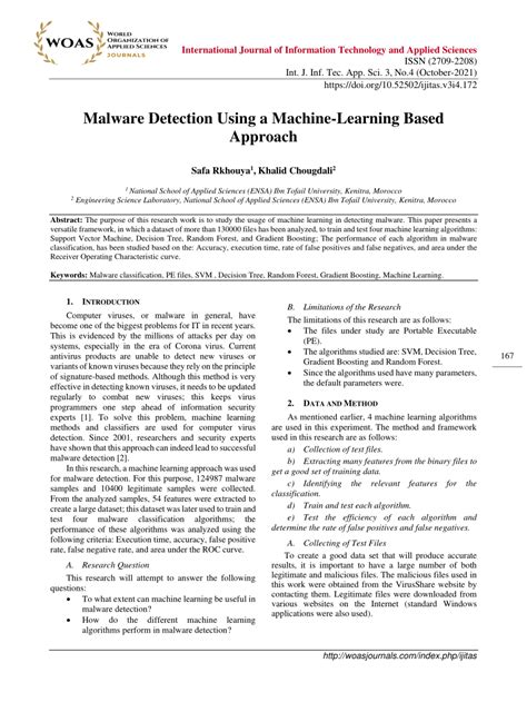 Pdf Malware Detection Using A Machine Learning Based Approach