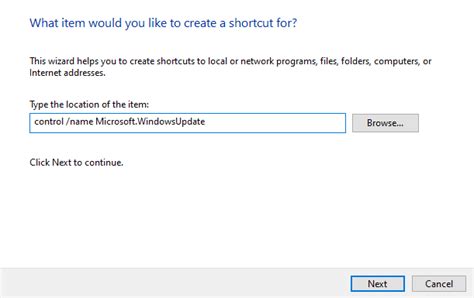 Windows Create Shortcut To Windows Update Super User