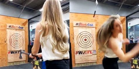 Video Shows Woman Narrowly Dodging Axe That Flew At Her Head