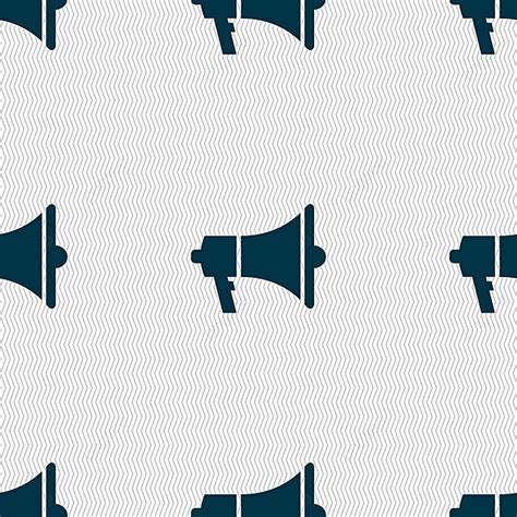 Vector Seamless Pattern With Geometric Texture Featuring Gramophone Web Icon Sign Vector Sound