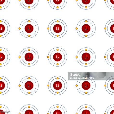 Lithium Atom Symbol Pattern Stock Illustration Download Image Now Alkaline Atom