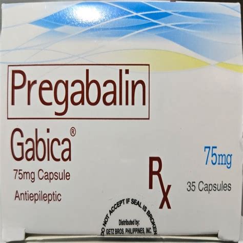 Gabica Gabica Pregabalin 75mg Capsule Sold Per Piece Prescription