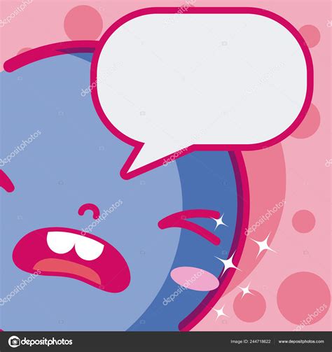 Cute Kawaii Emoji Bubble Vector Illustration Graphic Design Stock